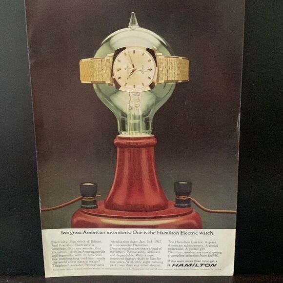 Hamilton | Accents | Vintage 965hamilton Watch American Inventions Ad ...